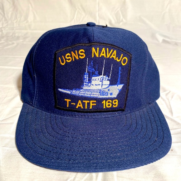 Accessories | Vintage Made In Usa Embroidered Us Naval Service Hat Uss ...